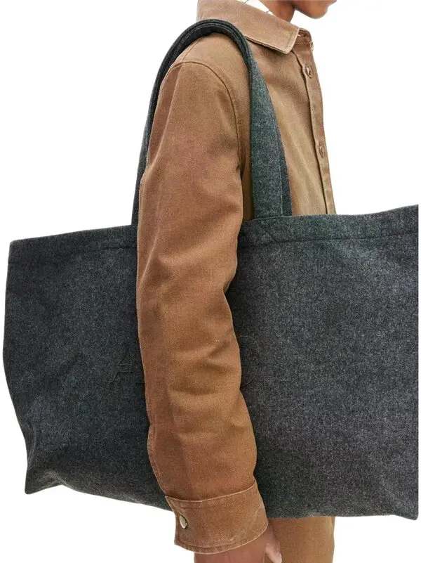 A.p.c. Trapèze Logo-embroidered Shoulder Bag - Grey