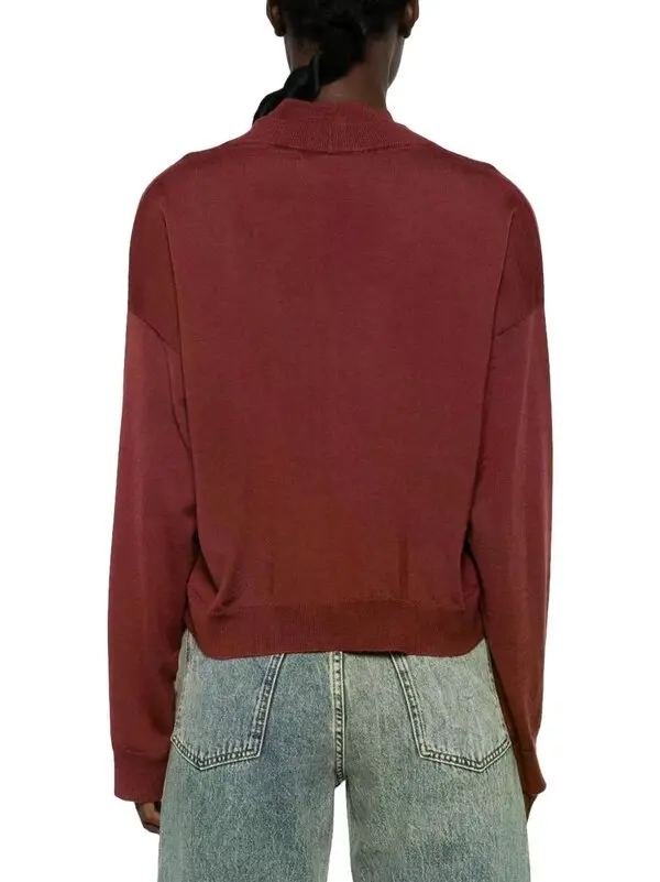 Erika Cavallini V-neck Long-sleeve Sweater - Red