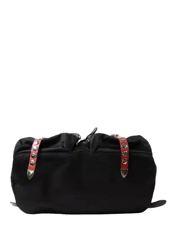 Prada Studded Buckled Backpack - Black