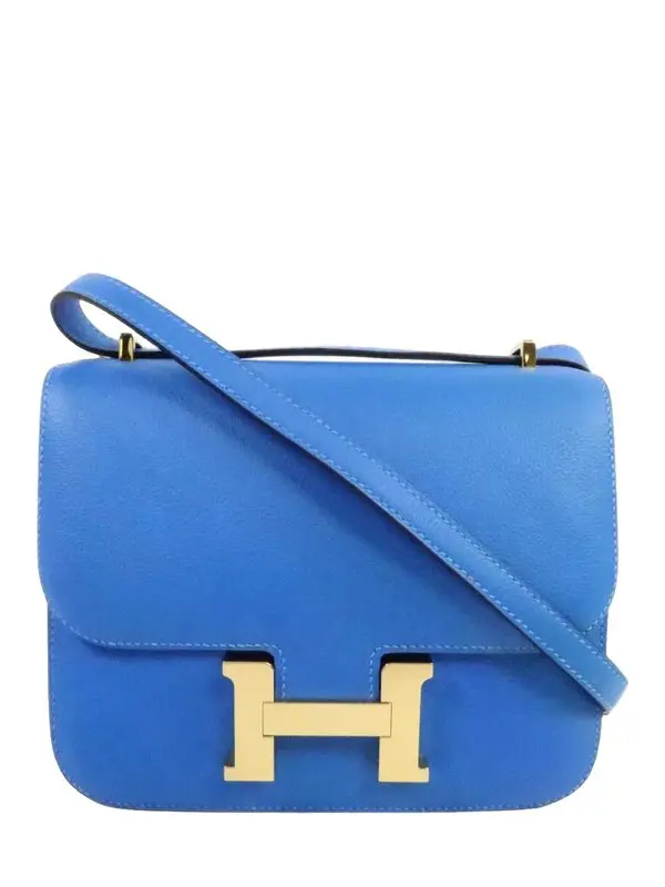 Hermès Constance Evercolor Shoulder Bag - Blue