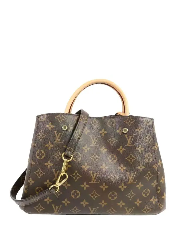 LOUIS VUITTON Mm Montaigne Monogram Tote Bag - Brown