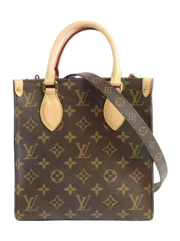 LOUIS VUITTON Monogram Sac Plat Bb Tote Bag - Brown