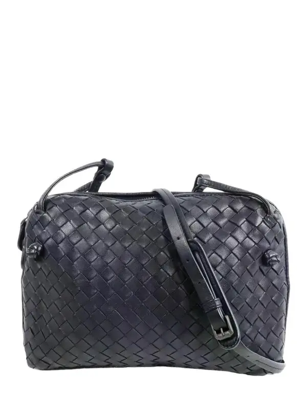 Bottega Veneta Intrecciato Leather Shoulder Bag - Black