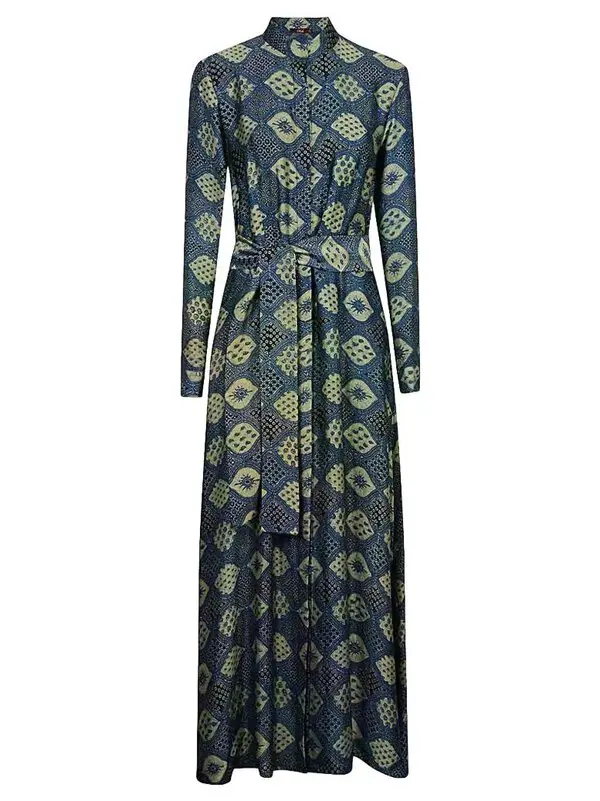 OBIDI Graphic-print Maxi Dress - Blue