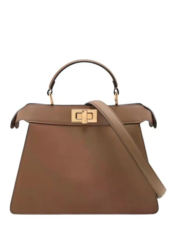 Fendi 2010-2026 Small Calfskin Peekaboo Iseeu Satchel - Brown