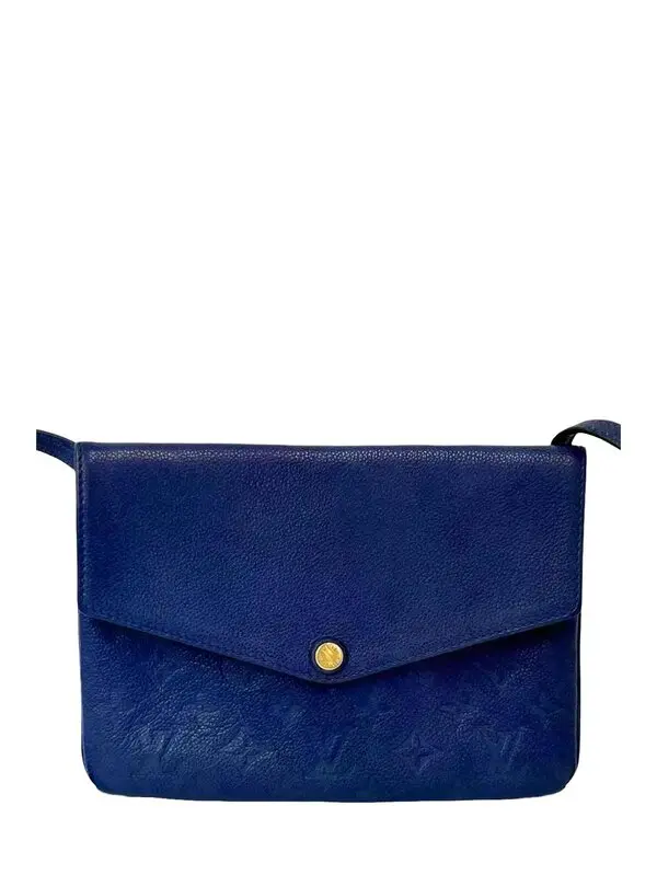 LOUIS VUITTON 2015 Monogram Empreinte Twice Crossbody Bag - Blue