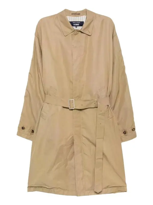 Comme Des Garçons Belted Gabardine Overcoat - Neutrals