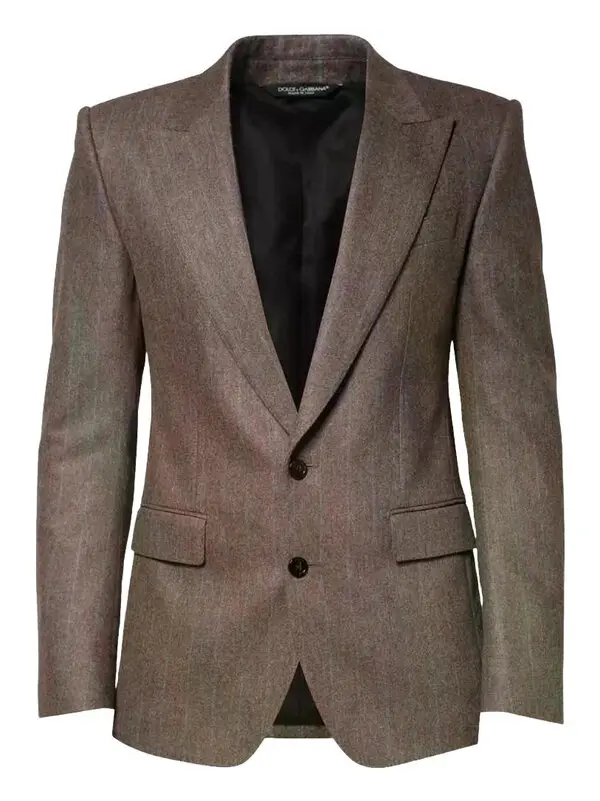Dolce & Gabbana Pinstripe Peak-lapel Blazer - Brown