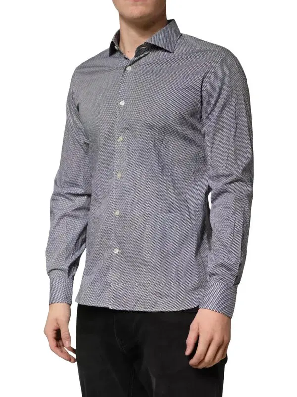 DOMENICO TAGLIENTE Geometric-pattern Long-sleeve Shirt - Grey
