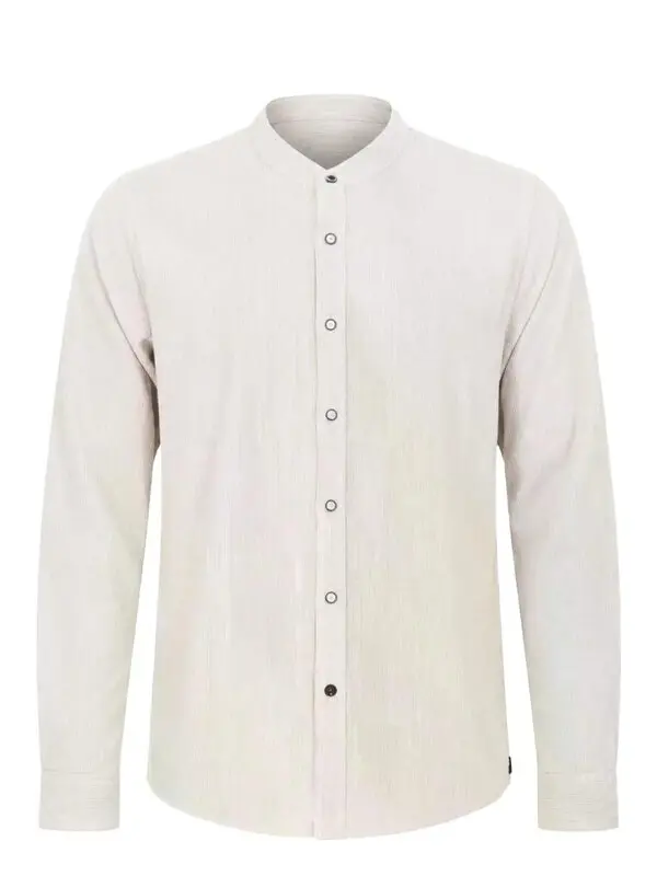 BALDININI Band-collar Long-sleeve Shirt - Neutrals