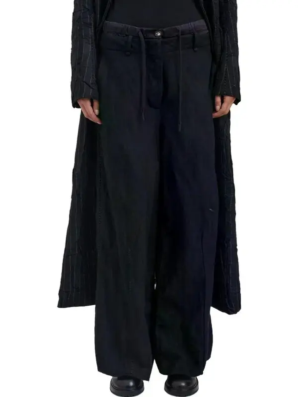 Masnada Drawstring Palazzo Pants - Black
