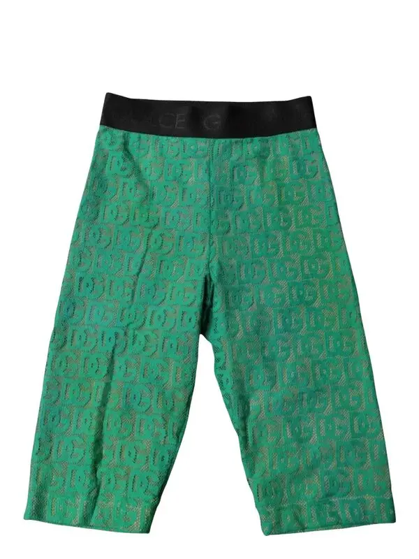 Dolce & Gabbana Monogram-lace Cotton Shorts - Green