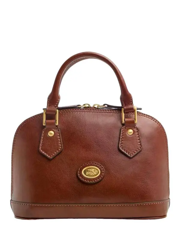 THE BRIDGE Logo-plaque Leather Tote Bag - Brown