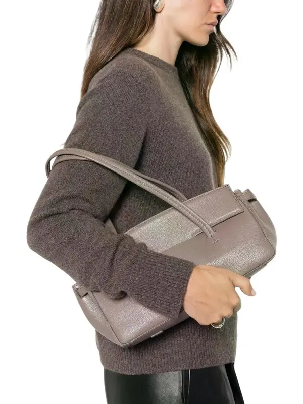 Liviana Conti Grained Leather Shoulder Bag - Neutrals