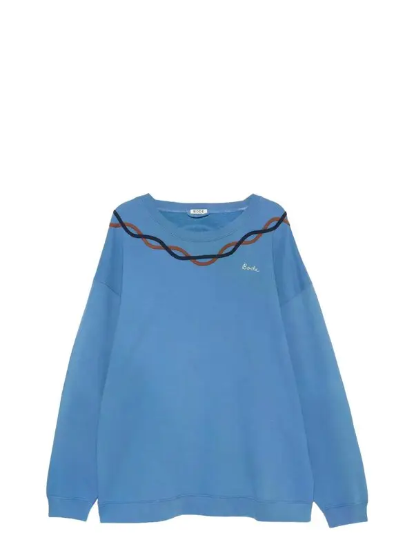 BODE Sidewinder Embroidered-logo Sweatshirt - Blue