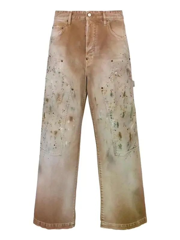 Dsquared2 Mushroom Field Baggy Carpenter Jeans - Neutrals