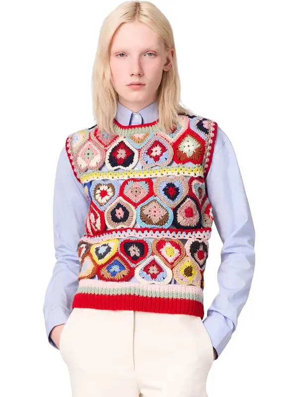 Stella McCartney Hand-crocheted Heart Vest - Multicolour
