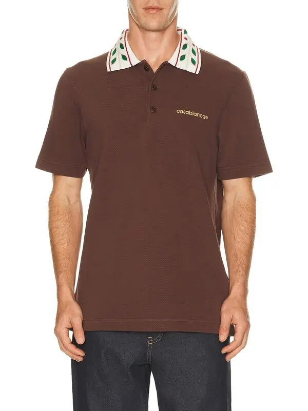 Casablanca Laurel Pique Polo - Brown