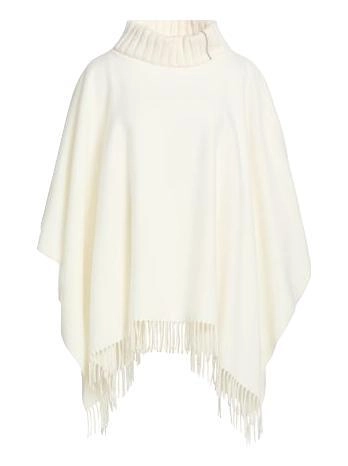 Fabiana Filippi Cape Size Virgin Wool, Silk, Cashmere - White