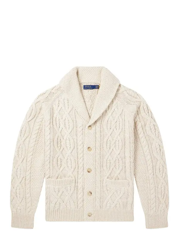 Polo Ralph Lauren Cable-knit Cotton Cardigan - Neutrals