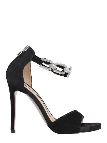LUCIANO BARACHINI Sandals Size Leather - Black