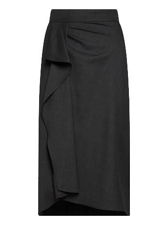 Isabel Marant Étoile Midi Skirt Charcoal Size Virgin Wool - Grey
