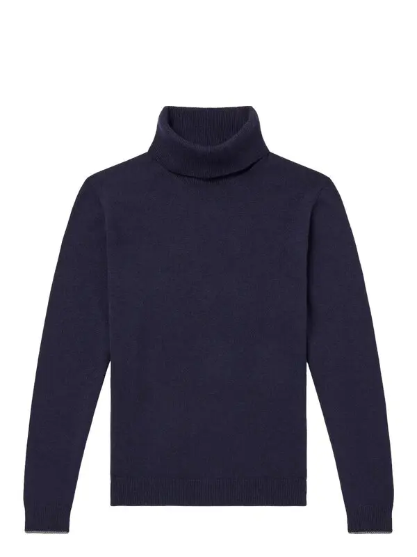 Sease Cashmere Rollneck Sweater - Blue