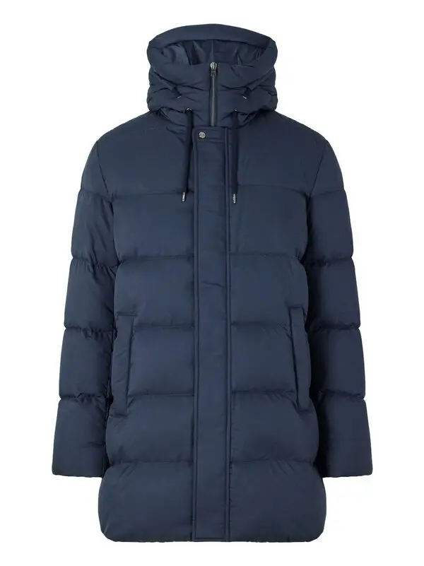 Herno Arendelle Quilted Shell Hooded Down Jacket - Blue