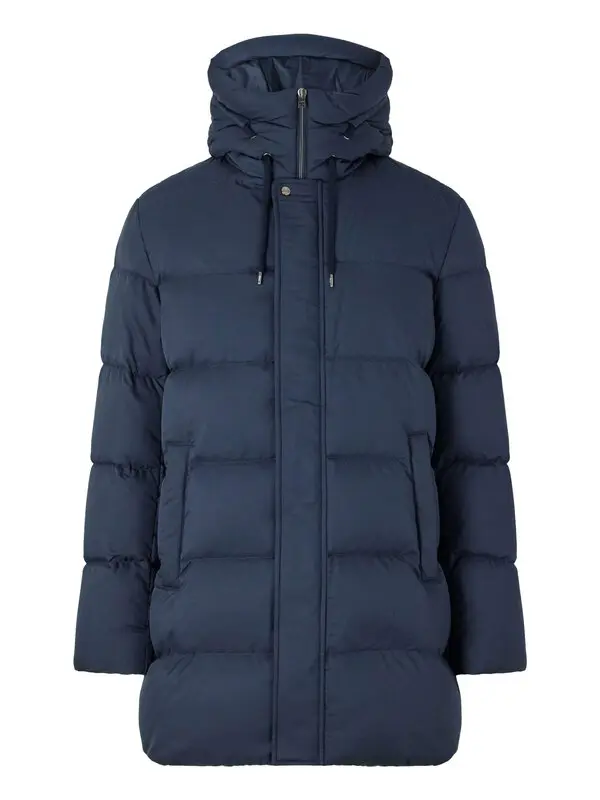 Herno Arendelle Quilted Shell Hooded Down Jacket - Navy