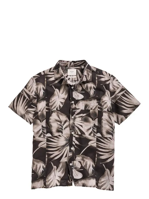Billy Reid Short Sleeve Tiled Elephant Ear Treme Shirt - Black