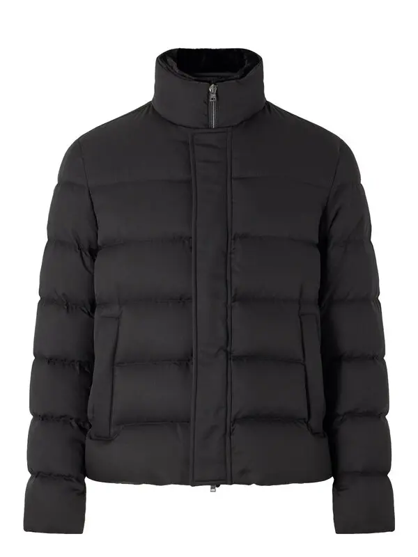 Herno Arendelle Plush-trimmed Quilted Shell Down Jacket - Black