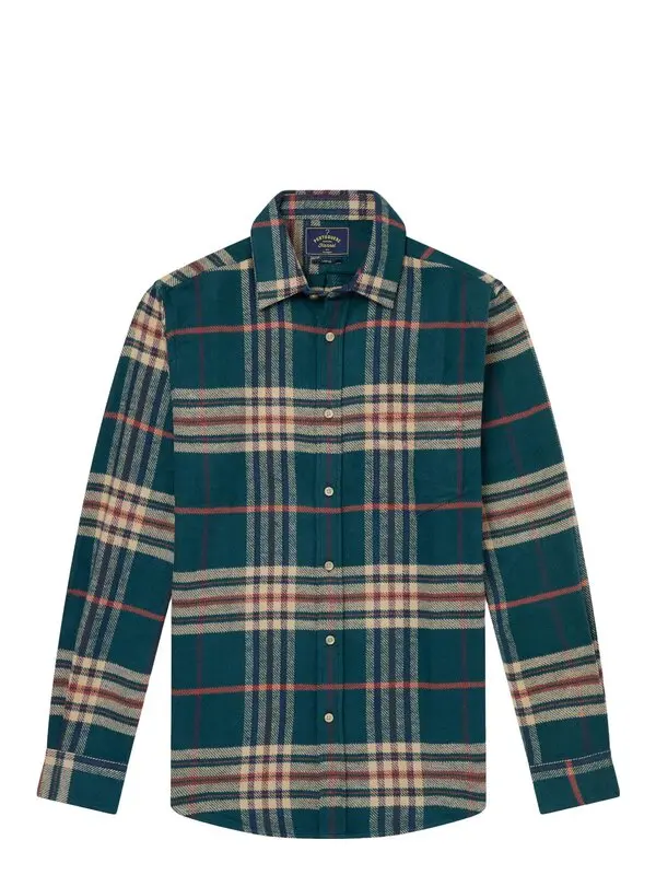 Portuguese Flannel Cervo Checked Cotton-flannel Shirt - Green
