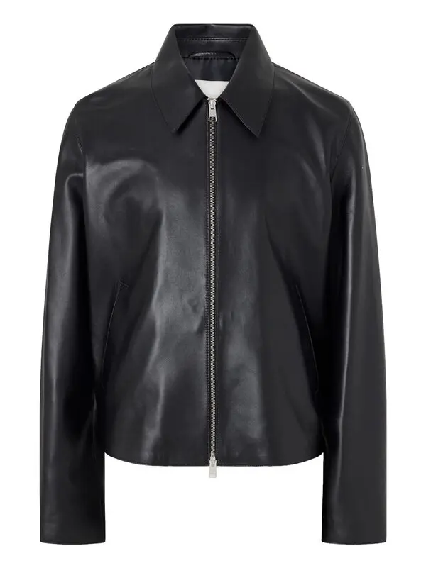 AMI Paris Leather Jacket - Black
