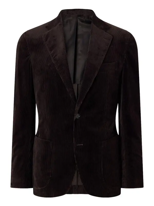 DE PETRILLO Forcella Cotton-blend Corduroy Suit Jacket - Brown