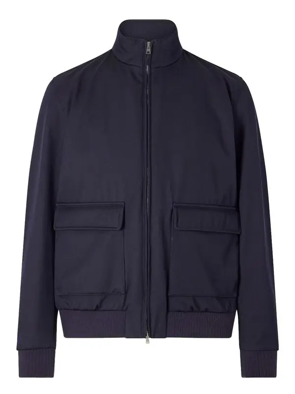 Herno Virgin Wool-twill Bomber Jacket - Blue
