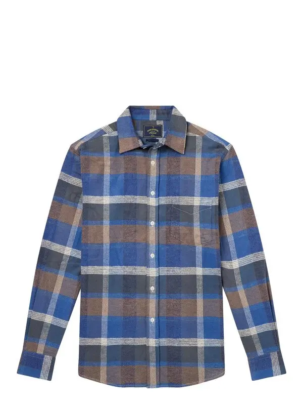 Portuguese Flannel Alpino Checked Cotton-flannel Shirt - Blue