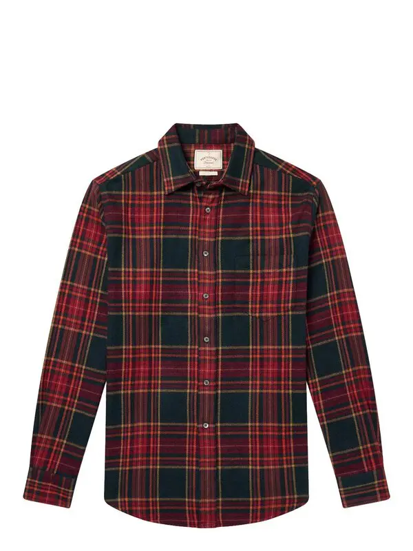 Portuguese Flannel Bravio Checked Cotton-flannel Shirt - Red