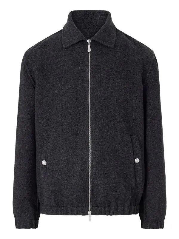 Eleventy Wool Bomber Jacket - Gray