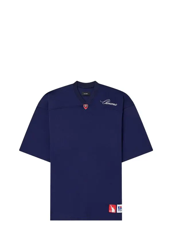 WILLY CHAVARRIA Embroidered Jersey T-shirt - Blue