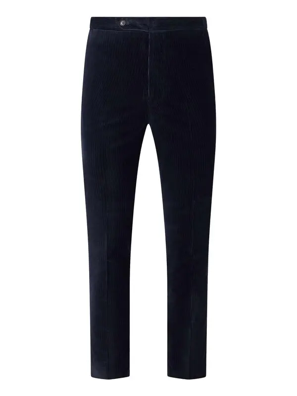 DE PETRILLO Slim-fit Stretch-cotton Corduroy Suit Trousers - Navy