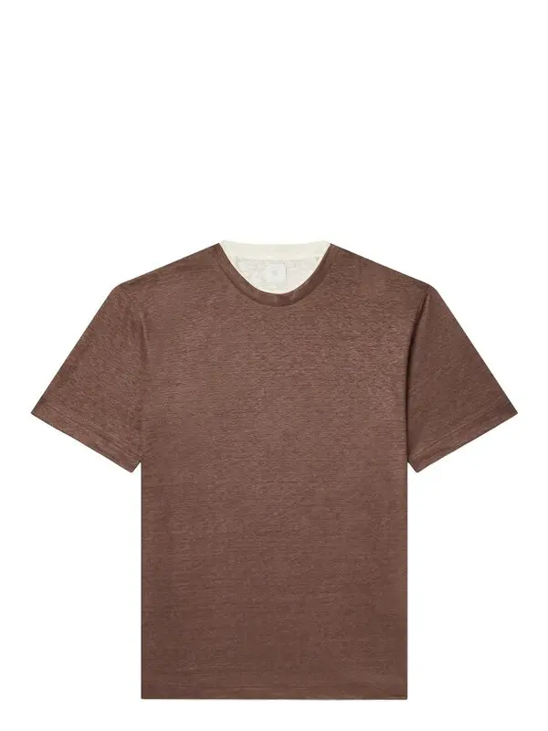 Eleventy Linen T-shirt - Brown