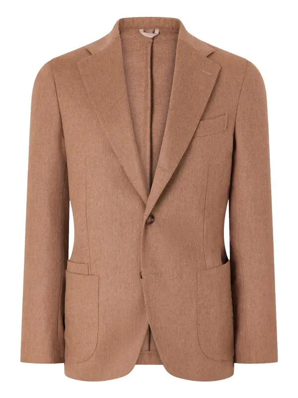 DE PETRILLO Posillipo Brushed Camel Hair Blazer - Neutrals