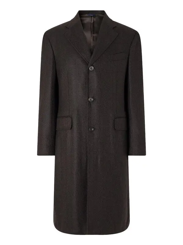 Thom Sweeney Herringbone Wool Coat - Brown