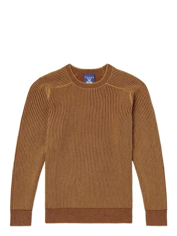 Sease Dinghy Ribbed Cashmere Sweater - Brown