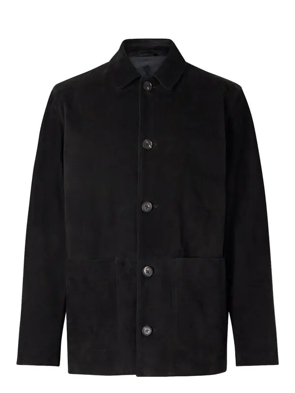 SAMAN AMEL Suede Jacket - Black