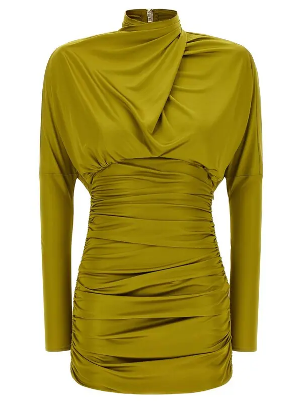 Balmain Draped Mini Dress - Green