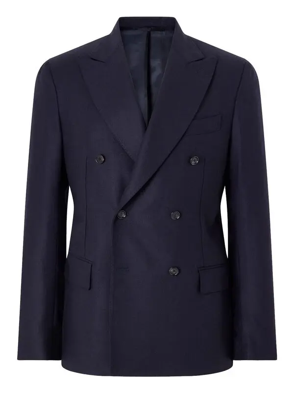 DE PETRILLO Sorrento Wool-twill Suit Jacket - Blue