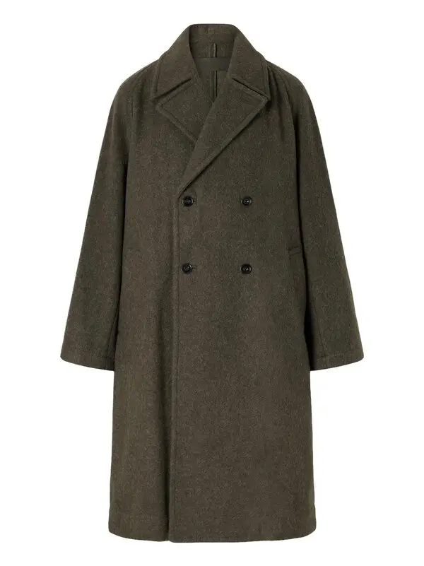 LEMAIRE Double-breasted Wool And Alpaca-blend Felt Coat - Brown