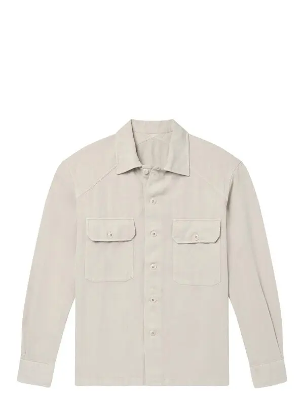 Ralph Lauren Purple Label Cotton And Linen-blend Shirt - Neutrals