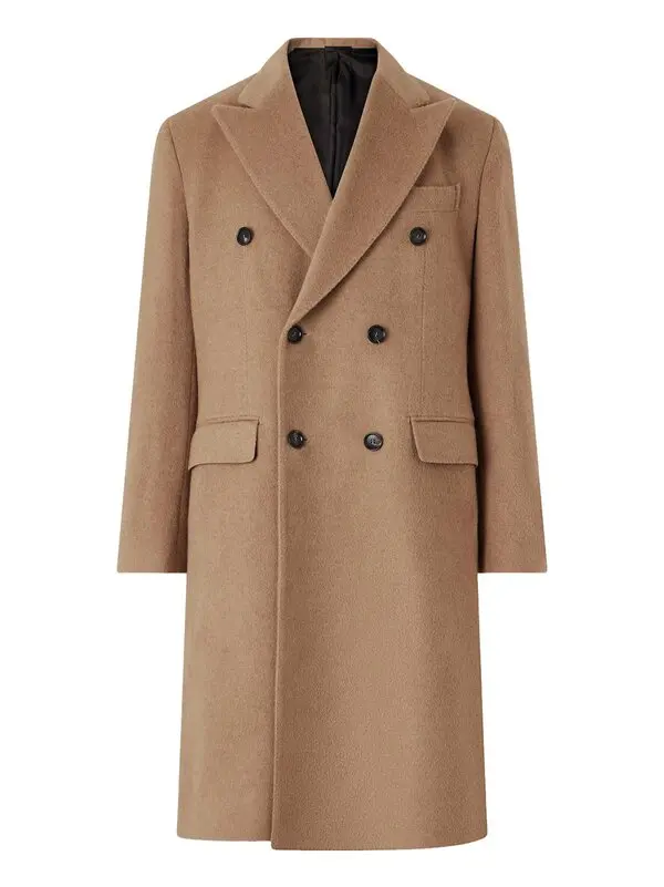 DE PETRILLO Double-breasted Camel Hair Coat - Brown